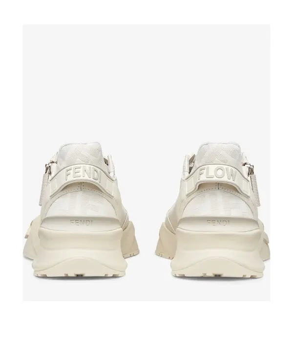 Fendi Lace-up Sneakers With Ff Pattern And Embossed Logo