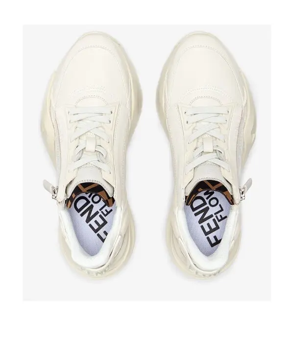 Fendi Lace-up Sneakers With Ff Pattern And Embossed Logo