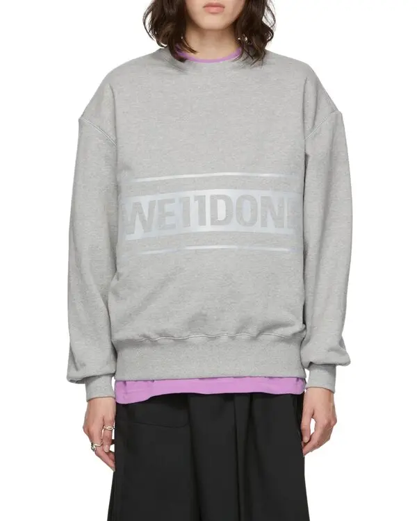 We11Done Logo Print Sweatshirt - Gray