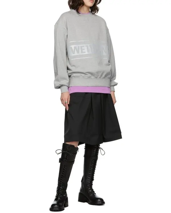 We11Done Logo Print Sweatshirt - Gray