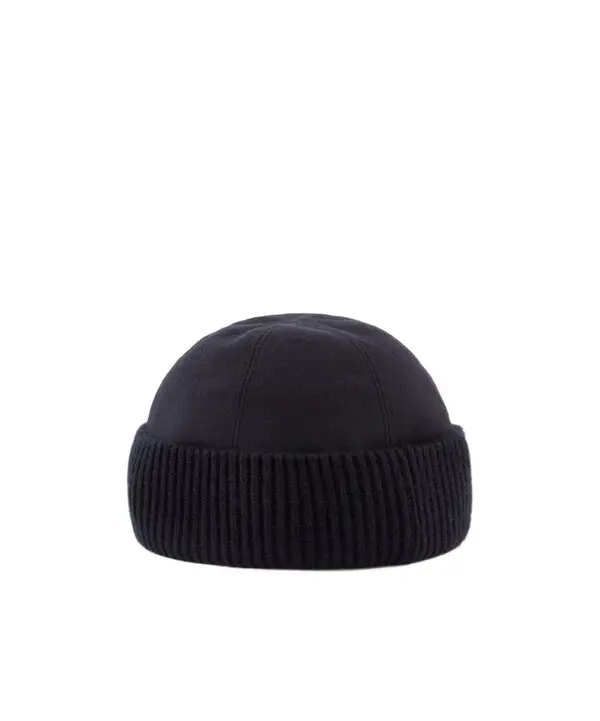 Giorgio Armani Ribbed Beanie Hat - Blue