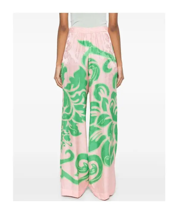 Etro Rose Jacquard Pressed Crease Trousers - Green
