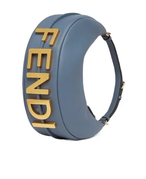 Fendi Graphic Zipped Shoulder Bag - Blue
