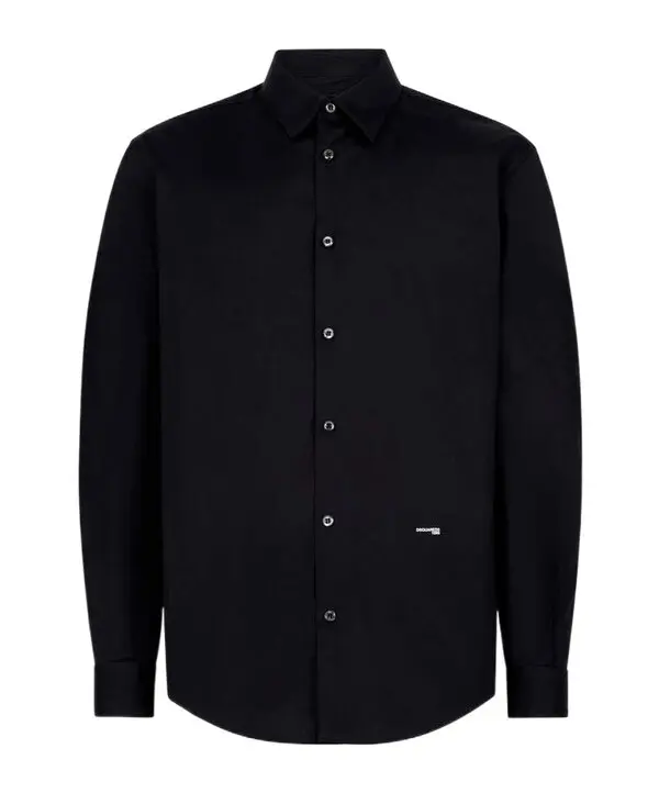 Dsquared2 Logo Printed Buttoned Shirt - Black