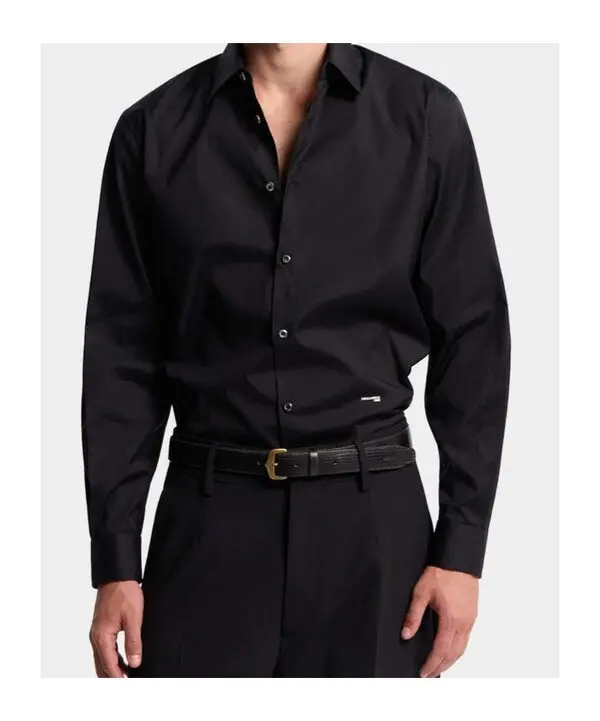 Dsquared2 Logo Printed Buttoned Shirt - Black