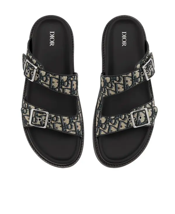 Dior Aqua Sandals With Oblique Jacquard - Beige/black