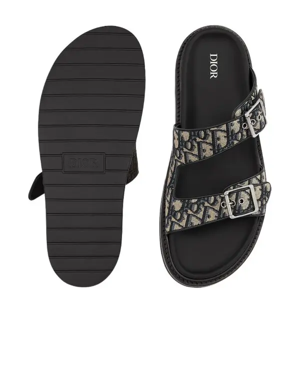 Dior Aqua Sandals With Oblique Jacquard - Beige/black