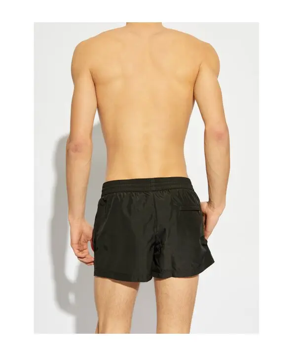 Dolce & Gabbana Logo Plaque Swim Trunks - Black