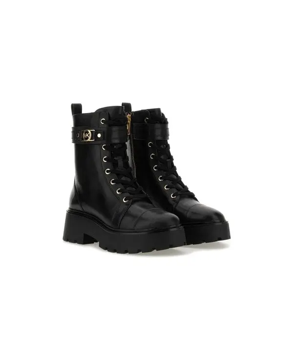 Michael Kors Logo Plaque Combat Boots