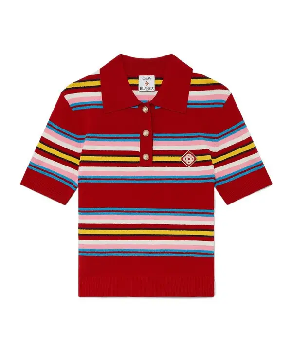 Casablanca Striped Polo Shirt