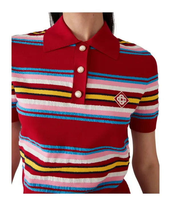 Casablanca Striped Polo Shirt