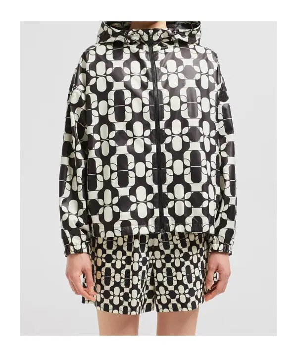 Moncler Graphic Print Zip-up Hooded Jacket