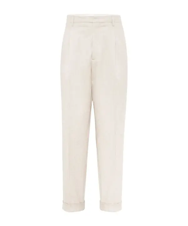 Brunello Cucinelli Pleated Detail Tapered Leg Trousers