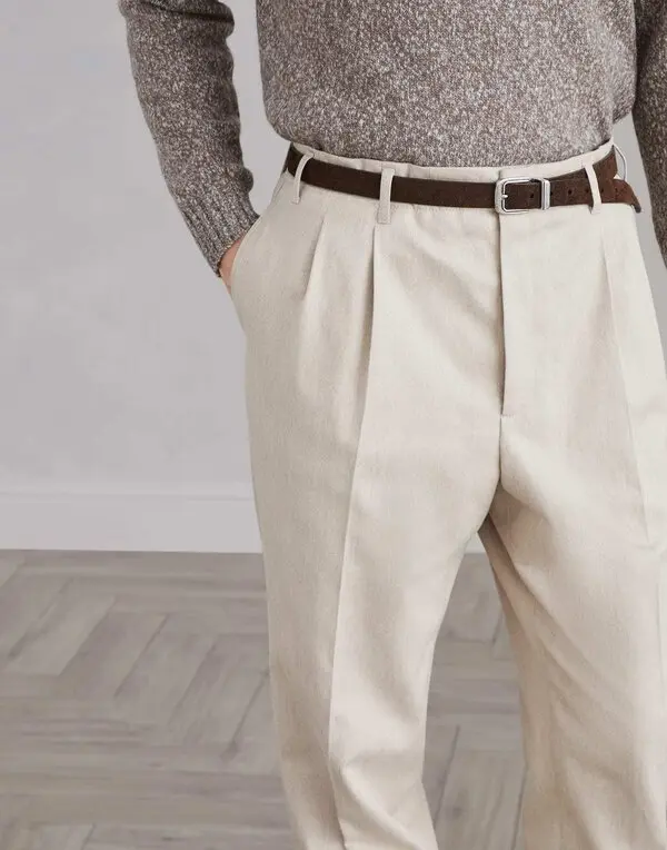 Brunello Cucinelli Pleated Detail Tapered Leg Trousers