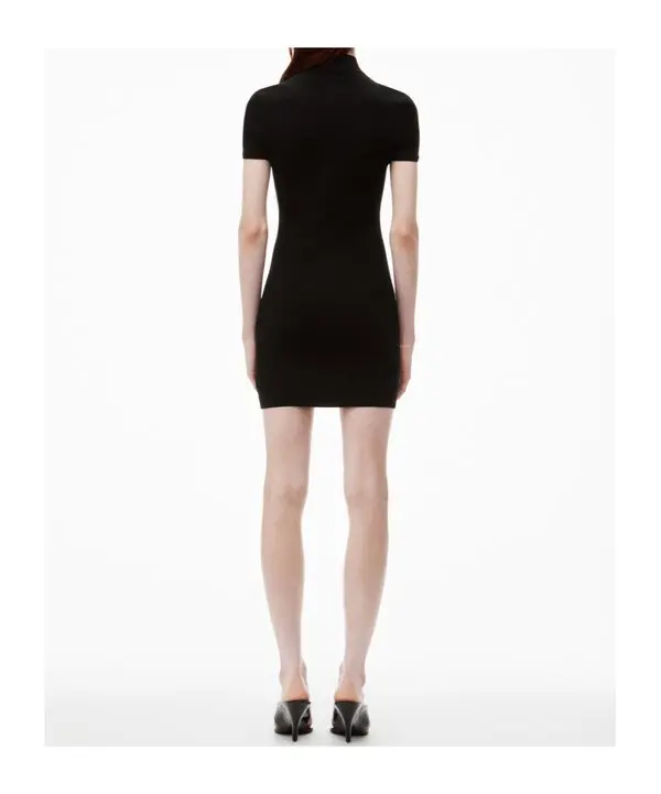 Alexander Wang Logo Embossed High Neck Mini Dress