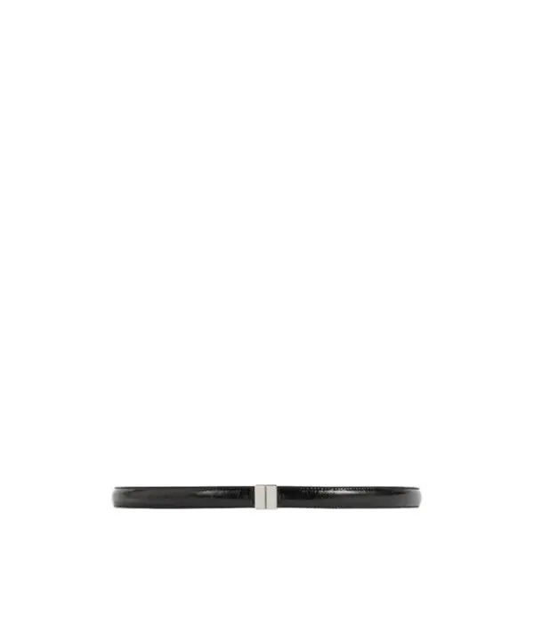 TOTEME Leather Belt With Silver Tone Slide