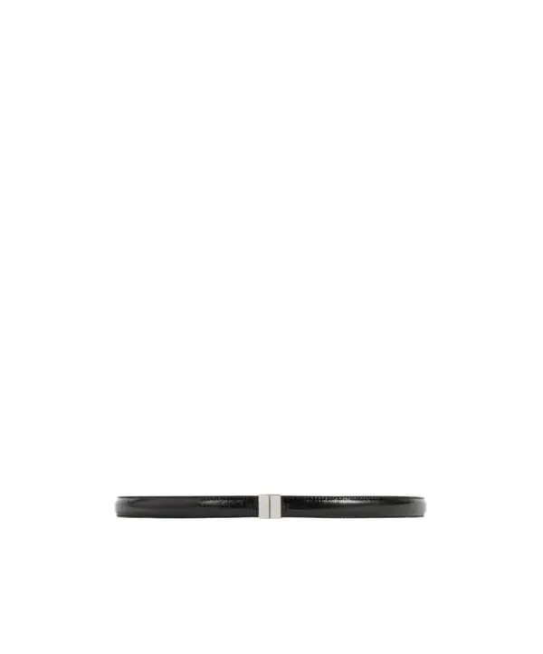 TOTEME Leather Belt With Silver Tone Slide