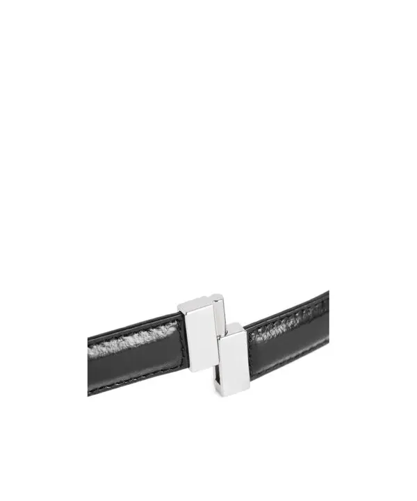 TOTEME Leather Belt With Silver Tone Slide