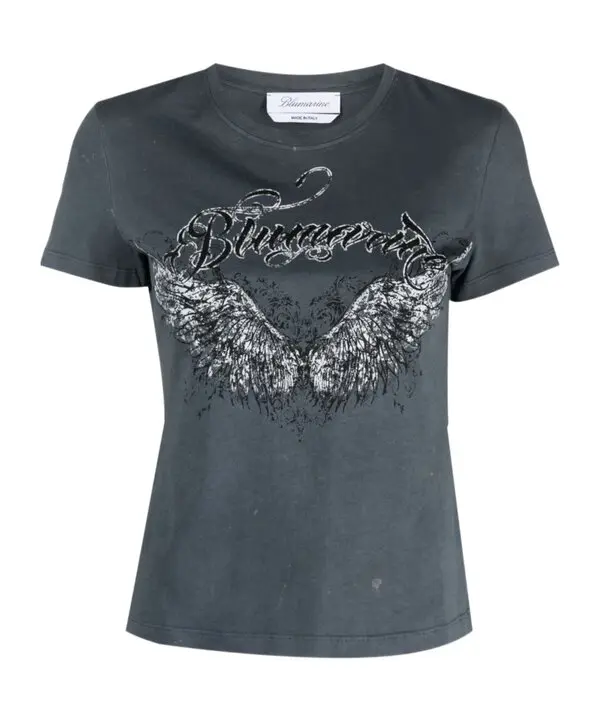 Blumarine Logo Printed Short Sleeve T-shirt