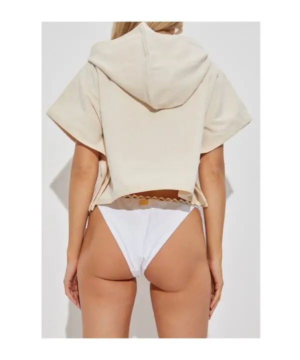 Balmain Cropped Hooded Poncho