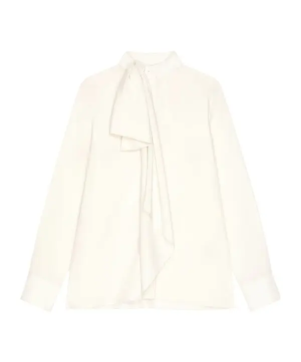 Givenchy Blouse With Voluminous Bow Collar - Beige