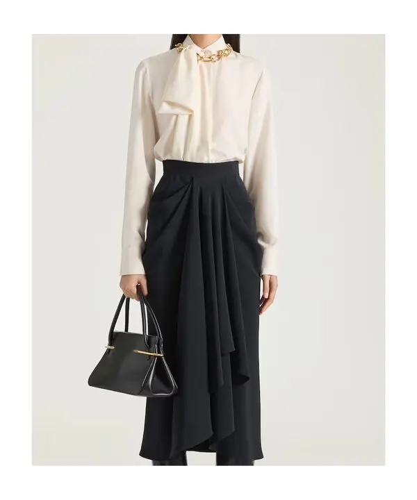 Givenchy Blouse With Voluminous Bow Collar - Beige