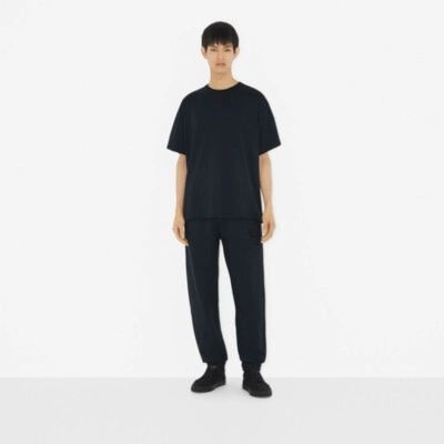 Burberry Logo Embroidered Crewneck T-shirt - Blue