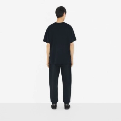 Burberry Logo Embroidered Crewneck T-shirt - Blue