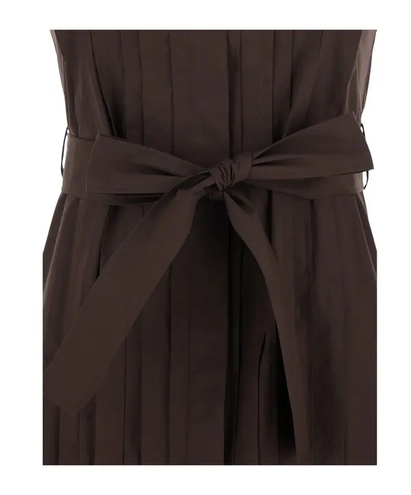 P.a.r.o.s.h Sleeveless Belted Dress With Pleats