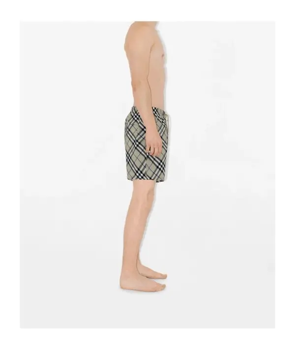 Burberry Checked Drawstring Swim Shorts - Moss Color