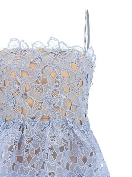 SELF-PORTRAIT Floral Lace Midi Dress