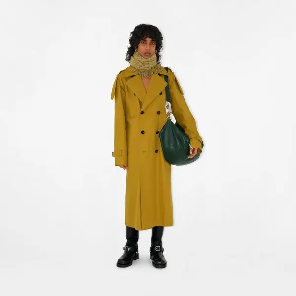 Burberry Long Gabardine Double-breasted Belted Trench Coat