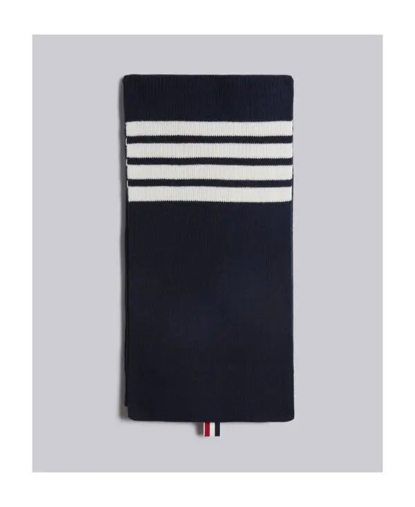 Thom Browne 4-bar Knitted Scarf