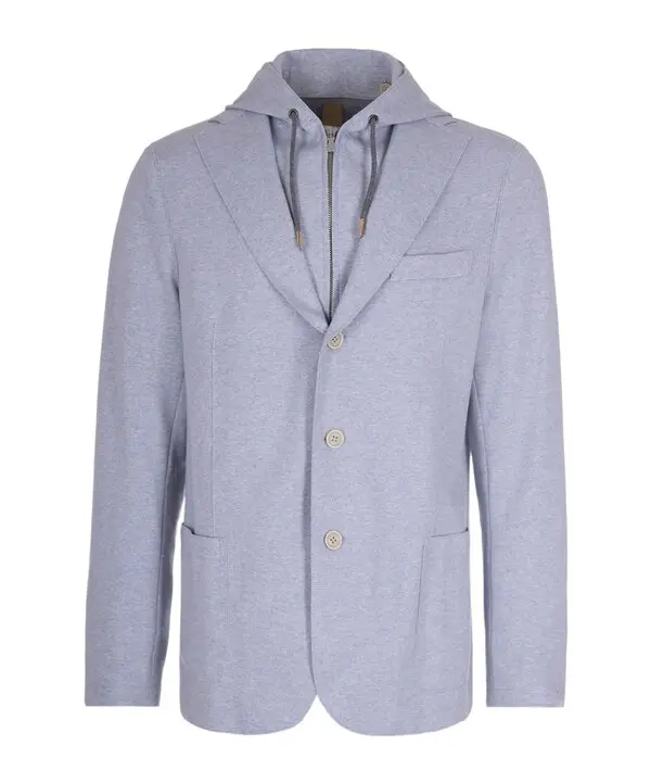 Eleventy Drawstring Hooded Jacket - Gray