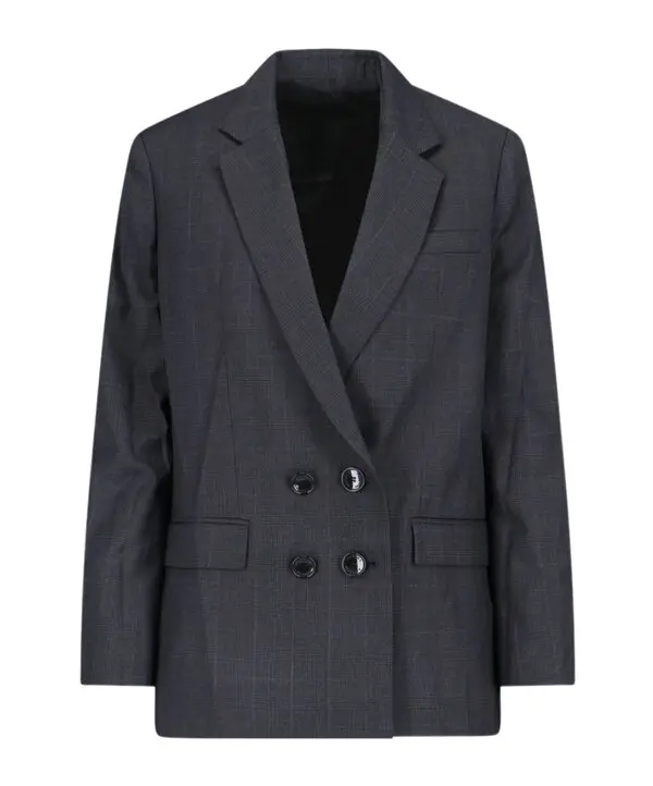 Isabel Marant Étoile Checked Double Breasted Blazer - Black