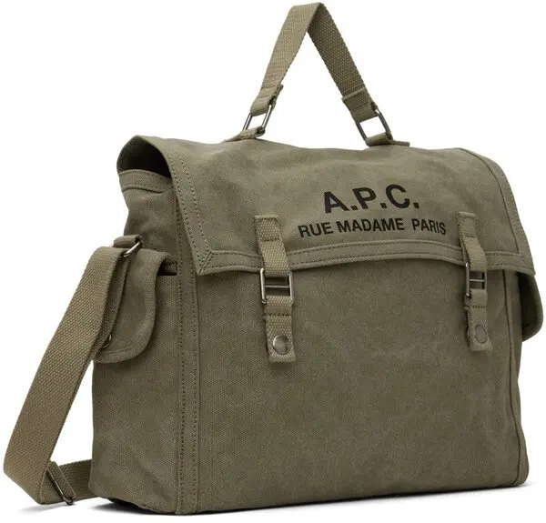 A.p.c. Recuperation Foldover Messenger Bag - Khaki