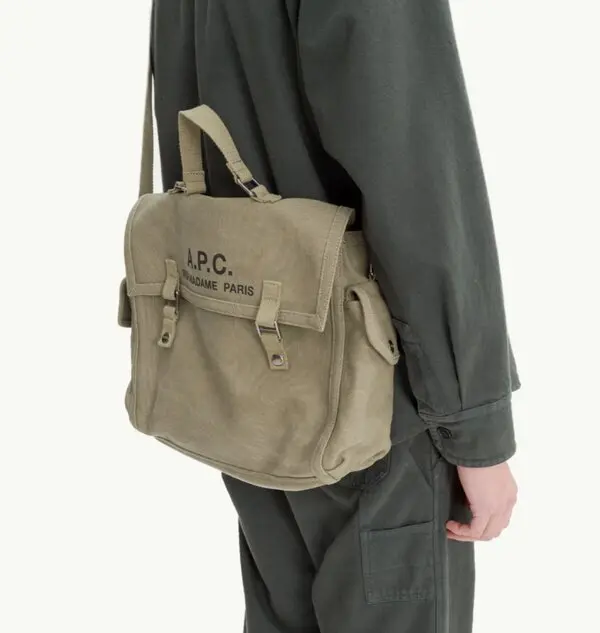 A.p.c. Recuperation Foldover Messenger Bag - Khaki
