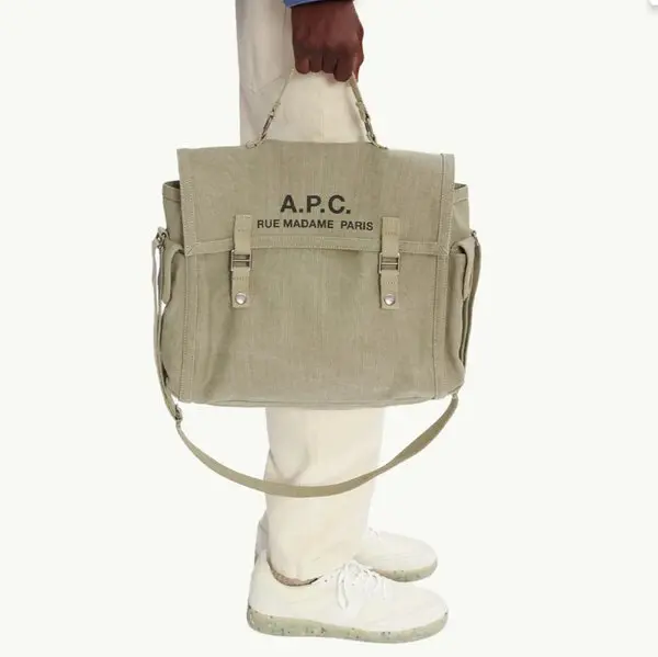 A.p.c. Recuperation Foldover Messenger Bag - Khaki
