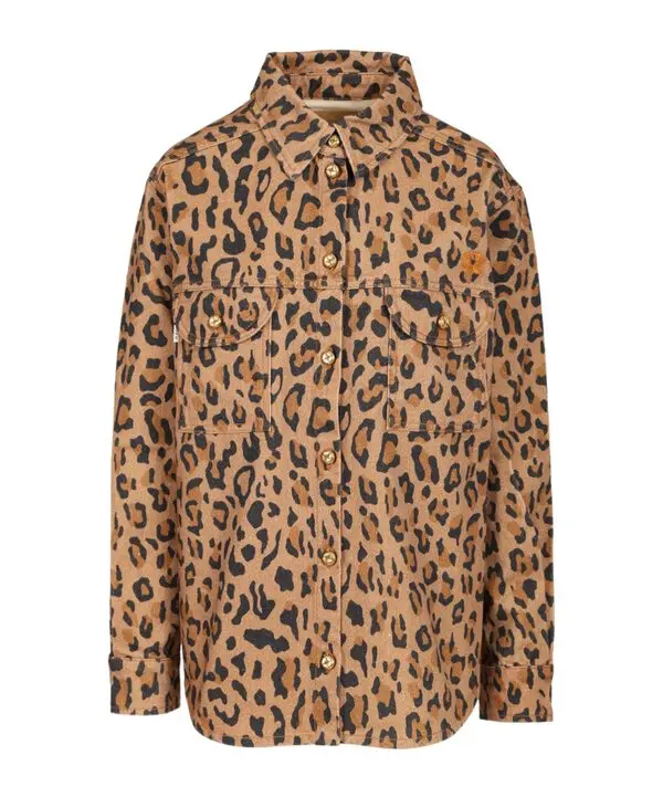 BLAZÉ MILANO Animal-print Button-up Shirt With Buckled Pockets