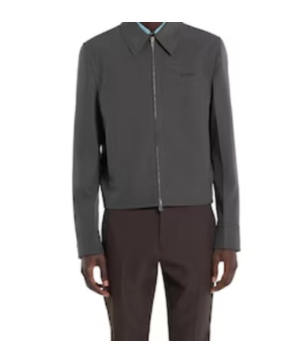 Gucci Technical Panama Jacket With Zipper - Dark Gray
