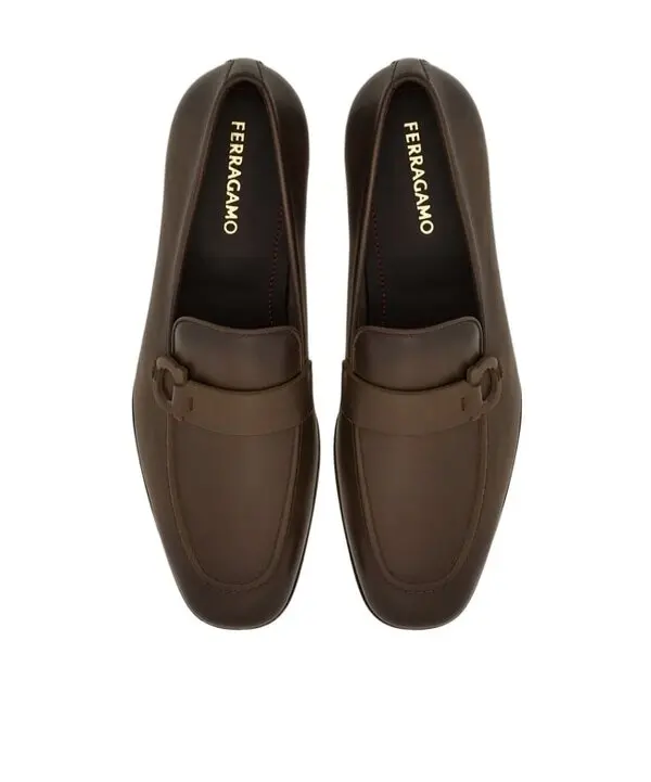 FERRAGAMO Gancini Loafers - Cement