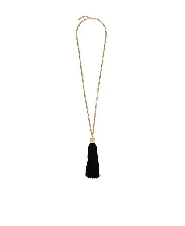 Saint Laurent Tasseled Chain-link Necklace - Black