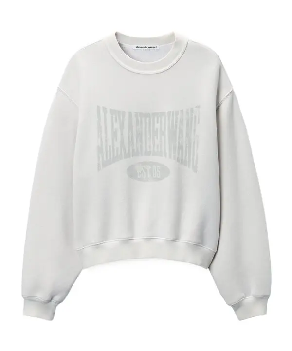 Alexander Wang Logo Printed Drop Shoulder Sweatshirt - Gradient White