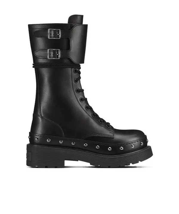 Dior Ankle Boots With Silver-tone Studs And Buckles