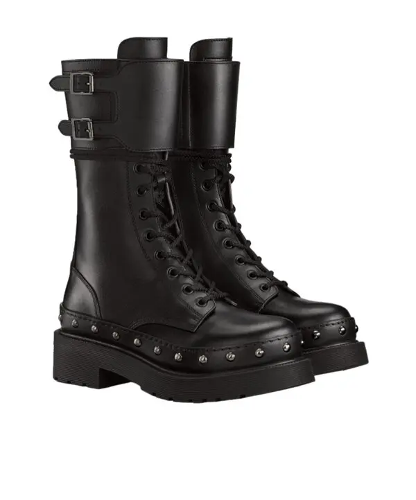Dior Ankle Boots With Silver-tone Studs And Buckles