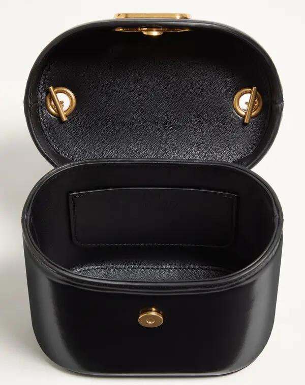 Valentino Garavani Vain Vanity Bag In Shiny Calfskin With Vlogo Signature