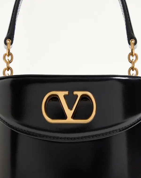 Valentino Garavani Vain Vanity Bag In Shiny Calfskin With Vlogo Signature