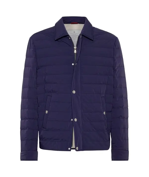 Brunello Cucinelli Padded Shirt Jacket With Snap Buttons And Zipper