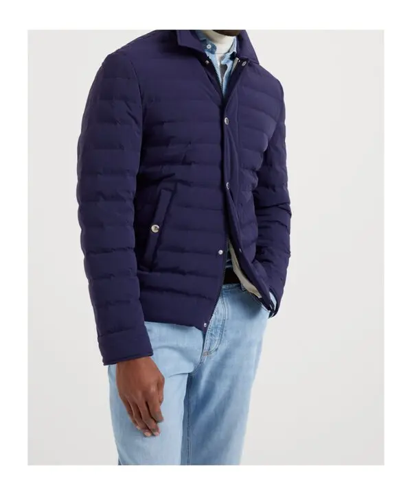 Brunello Cucinelli Padded Shirt Jacket With Snap Buttons And Zipper