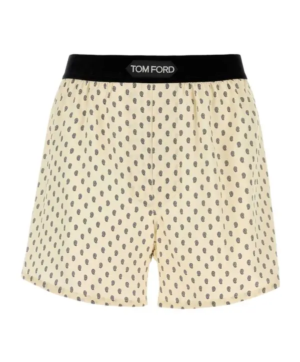 TOM FORD Paisley Printed Bottoms - Nude